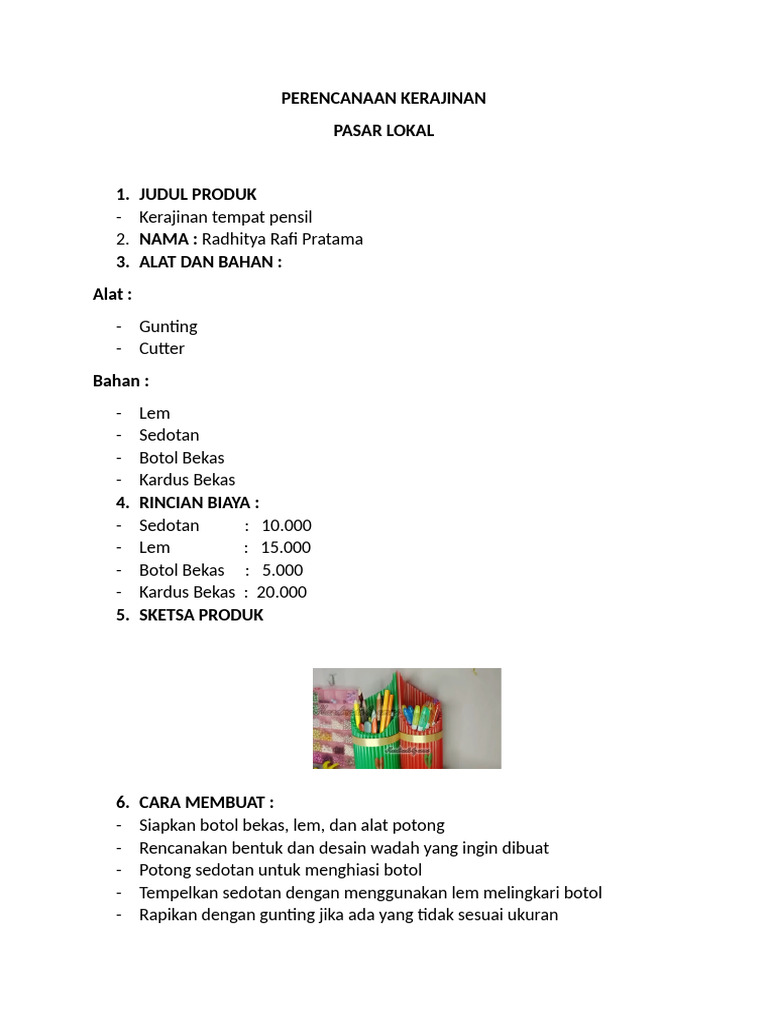 Perencanaan Radhitya Rafi | PDF