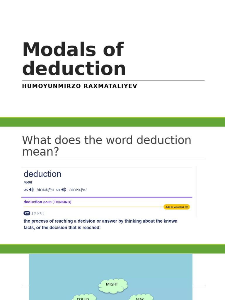 Modals of Deduction | PDF