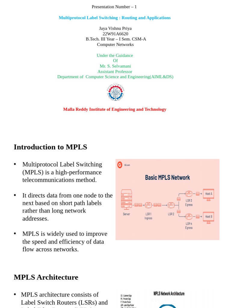 Multiprotocol Label Switching - Routing and Applications | PDF | Networking | Multiprotocol ...