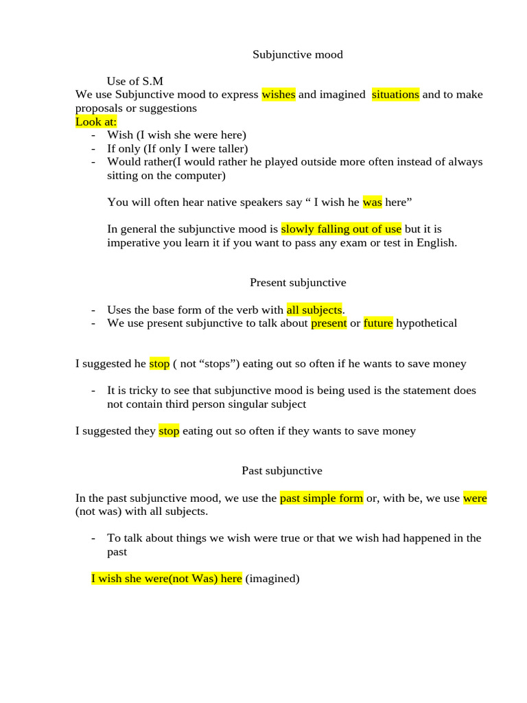 Subjunctive mood | PDF | Grammatical Conjugation | Syntactic Relationships