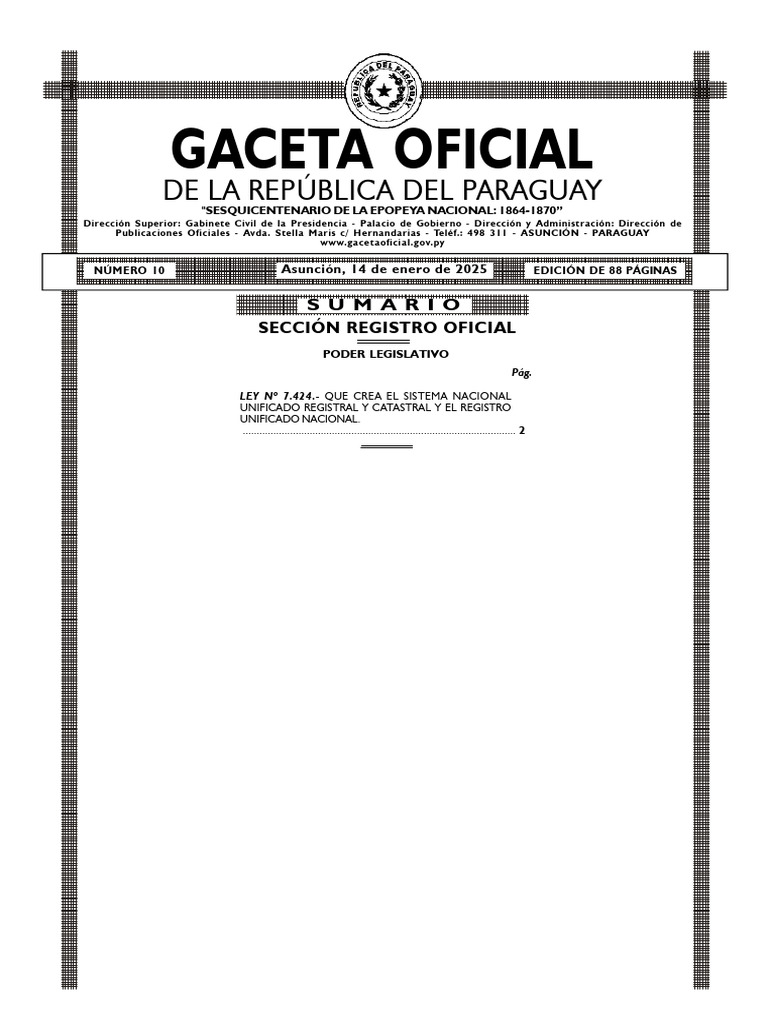 ID1-29 Ley 7424 | PDF