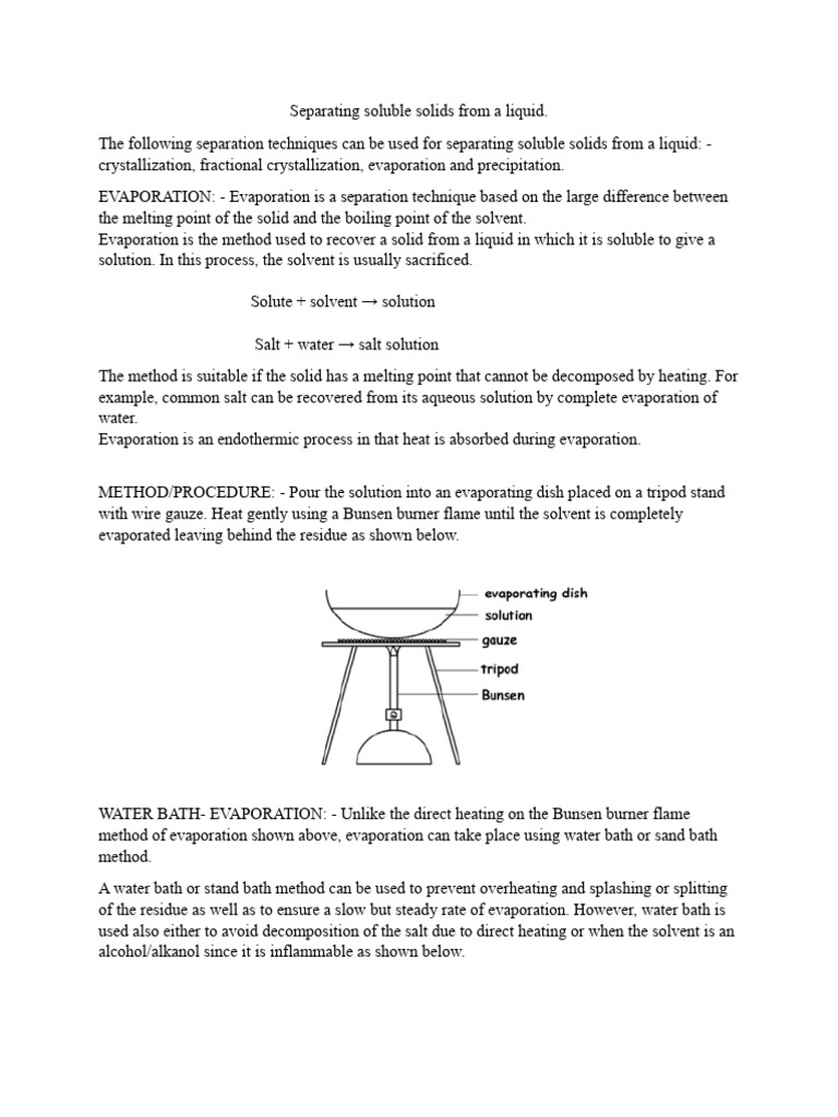 Techniques for Soluble Solid Separation | PDF | Precipitation ...