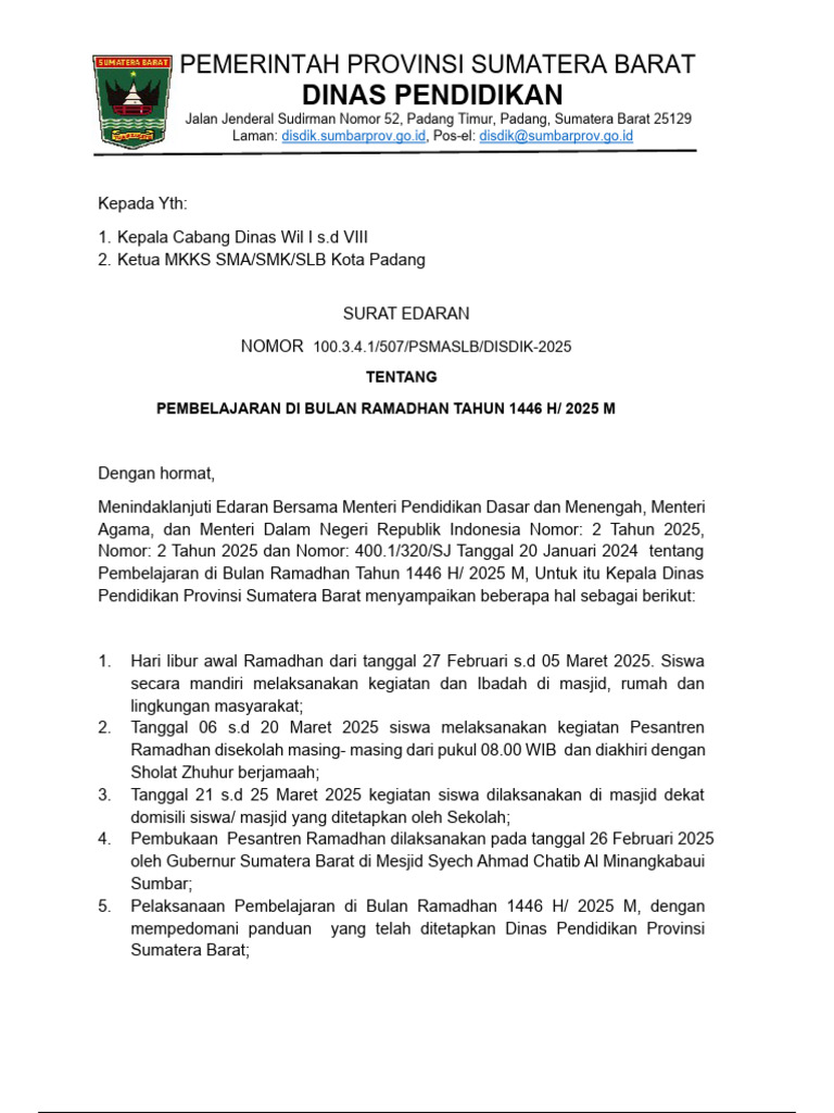 Pembelajaran Ramadhan 2025 | PDF