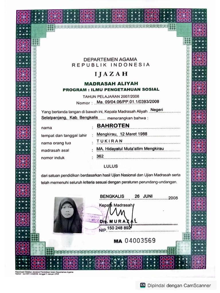 ijazah MA ten | PDF
