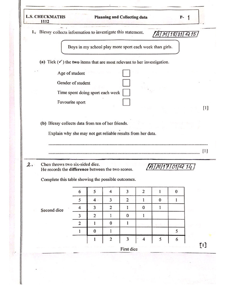 Ls 1112 Planning and Collecting Data Worksheet | PDF