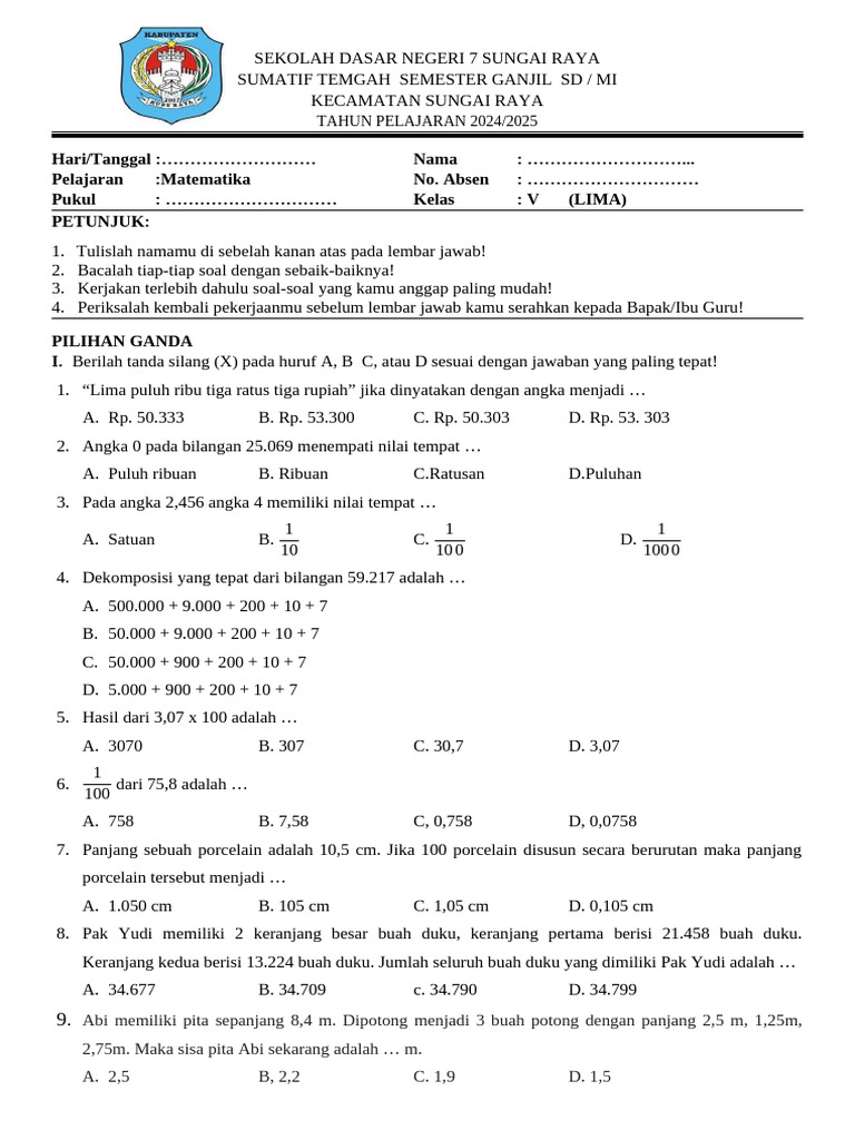 STS MTK Ganjil | PDF