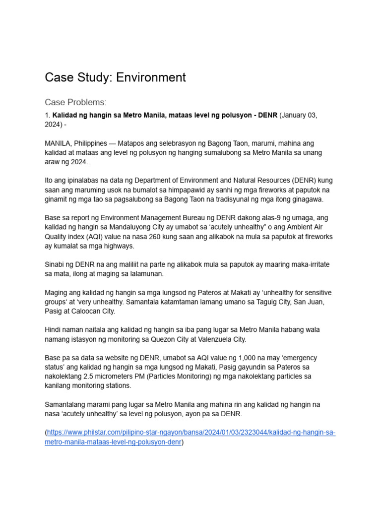 Case Study - Environment | PDF | Tropical Cyclones | Climate Change