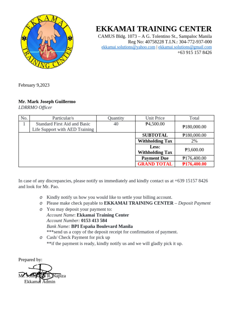 Quotation Ldrrmo | PDF