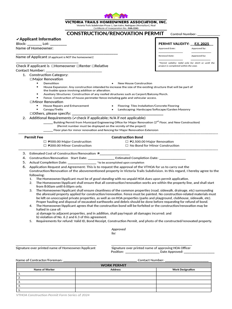 2025 Construction Permit | PDF | Real Estate