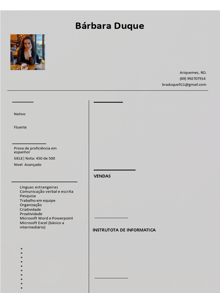 Barbara Duque - Currículo | PDF