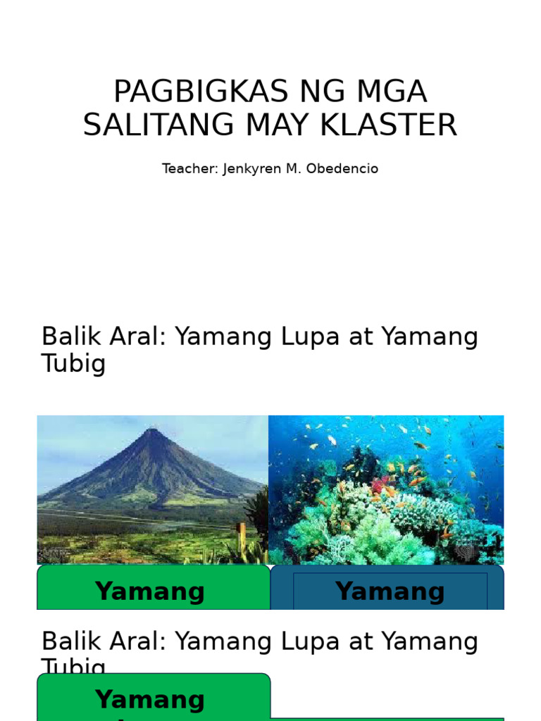 Pagbigkas NG Mga Salitang May Klaster | PDF