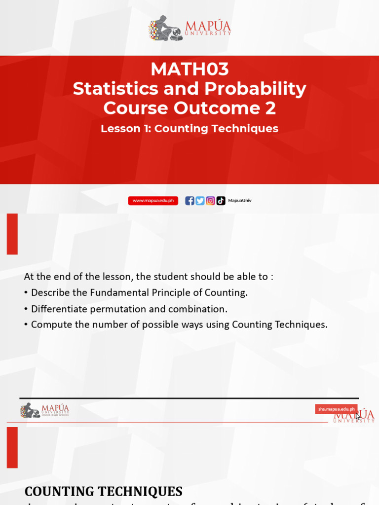 CO2-L1 - Counting Techniques | PDF | Mathematical Concepts | Mathematics