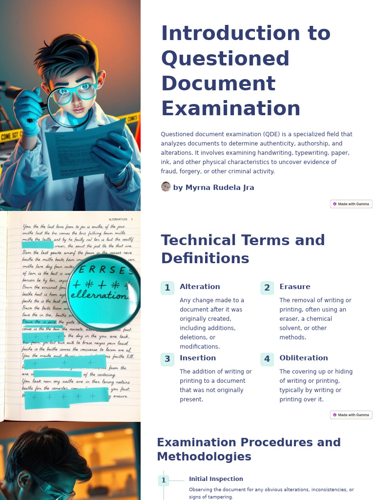 Introduction To Questioned Document Examination | PDF | Expert Witness