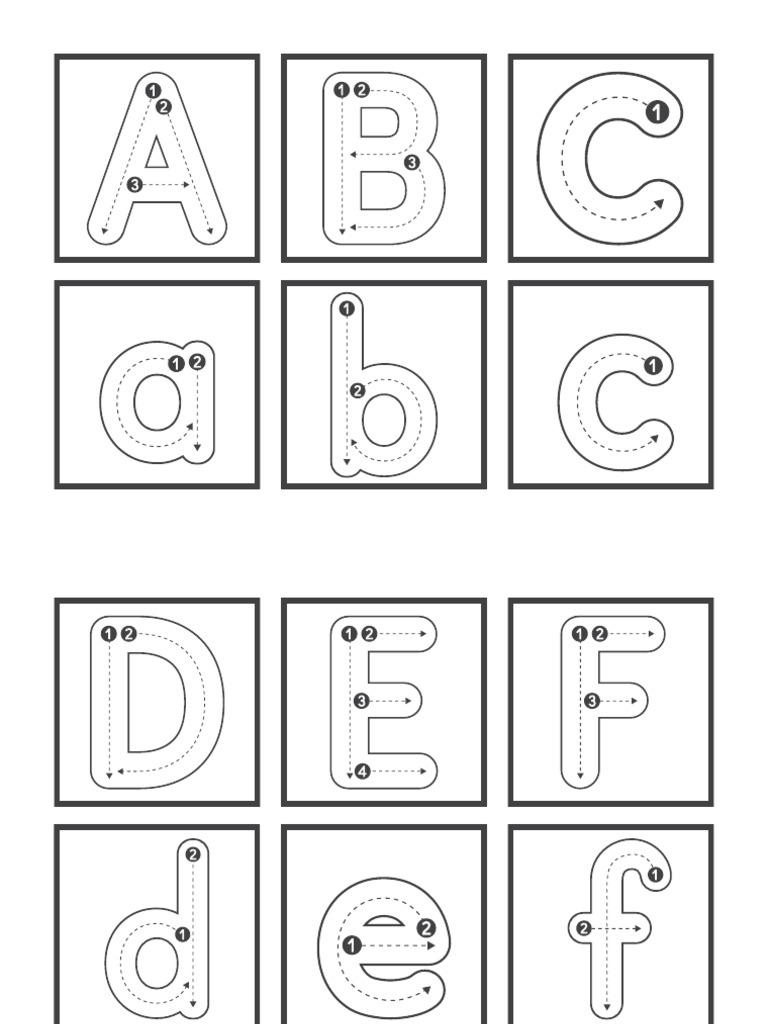 Copia de Tarjetas Educativas Trazo Del Abecedario Estilo Acuarela ...