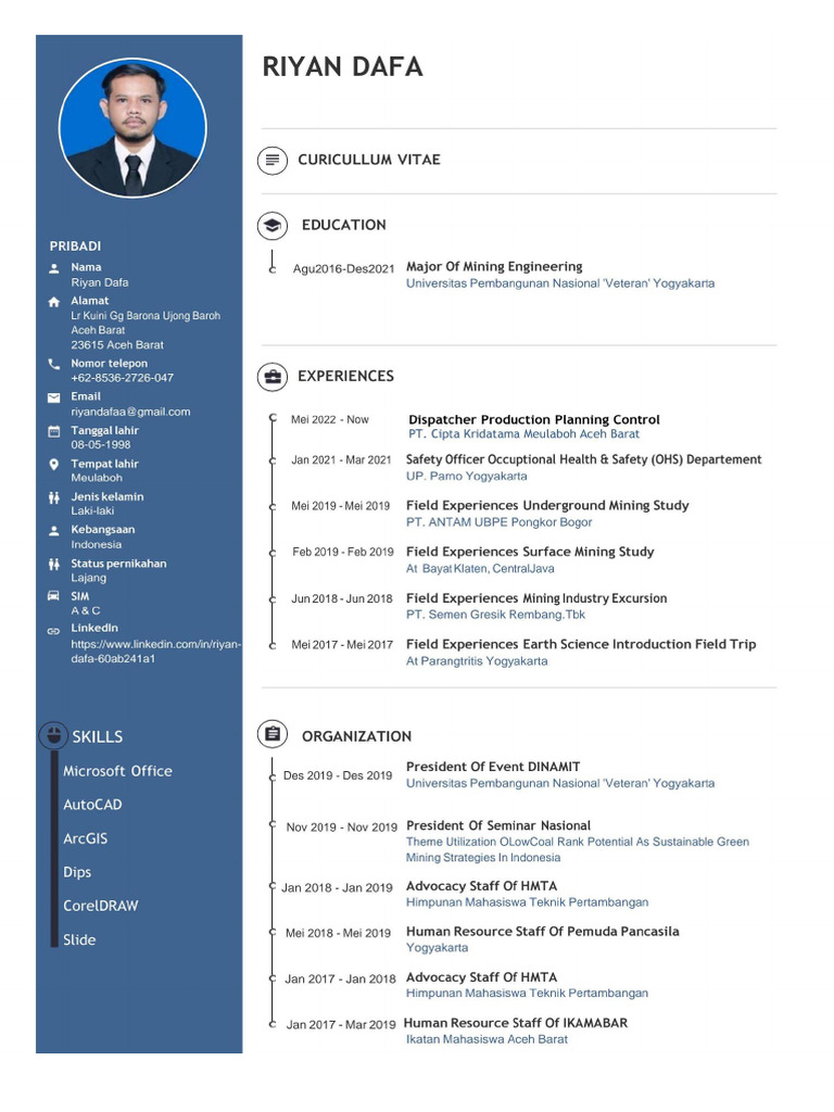 CV RIYAN DAFA | PDF
