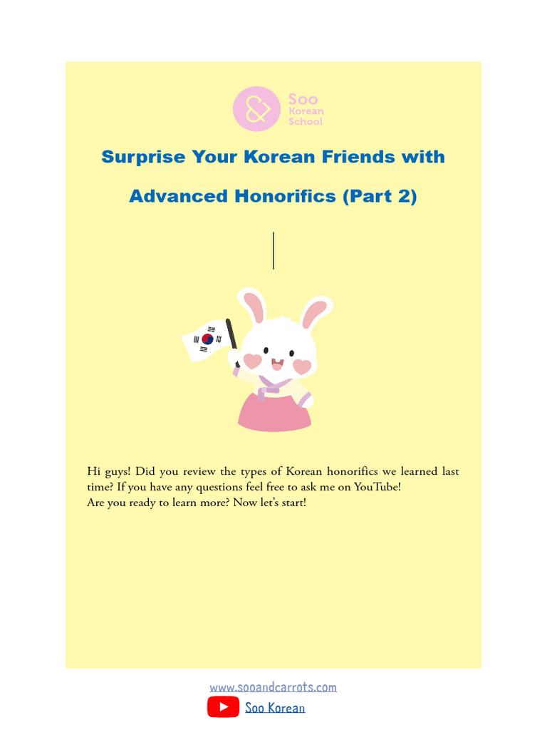 Native Like Korean Honorifics PT 2 | PDF | Korean Language | Language Mechanics