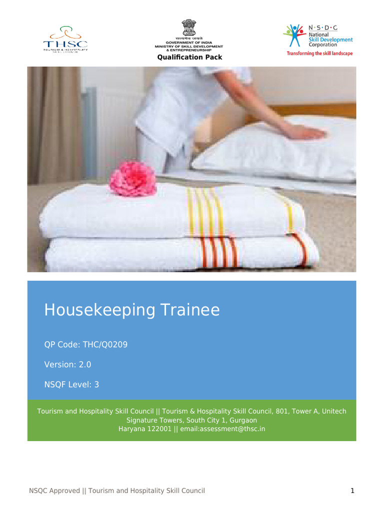 Housekeeping Trainee THC Q0209 v2.0 | PDF | Housekeeping | Personal ...