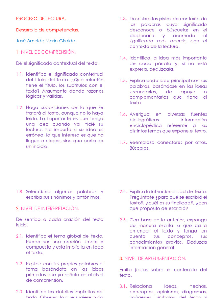 Proceso de Lectura | PDF | Cognición