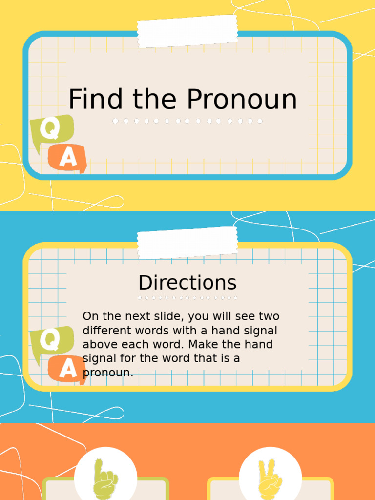 Colourful Find The Pronoun Slides Activity Presentation | PDF