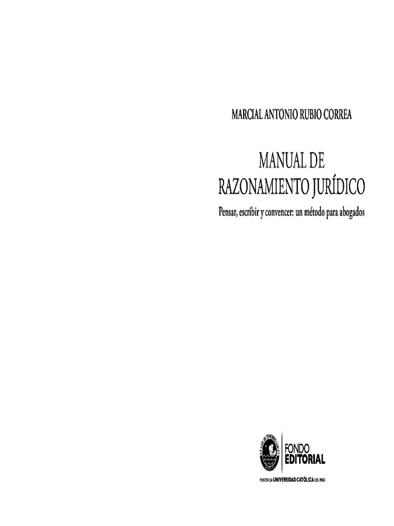 Manual de Razonamiento Juridico - Rubio Correa | PDF