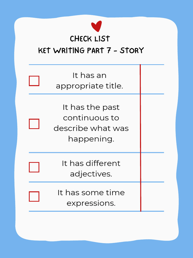 Check List Ket Writing p7 - A4 8pcs | PDF