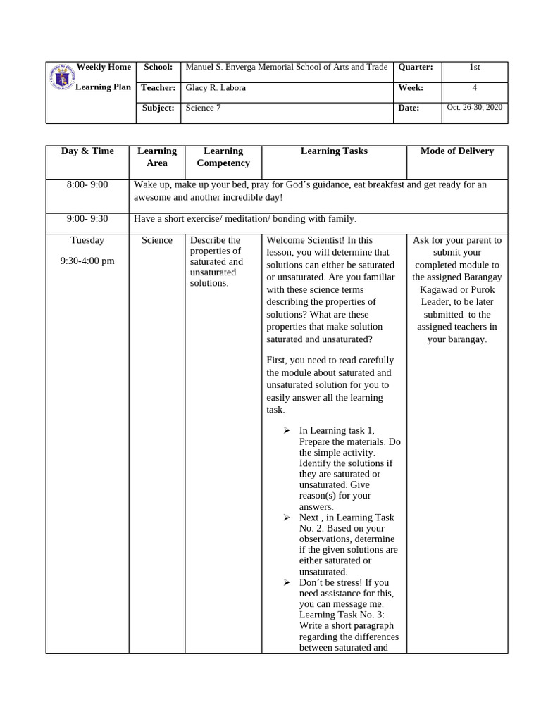 WHLP- WEEK 4 | PDF | Learning | Behavior Modification