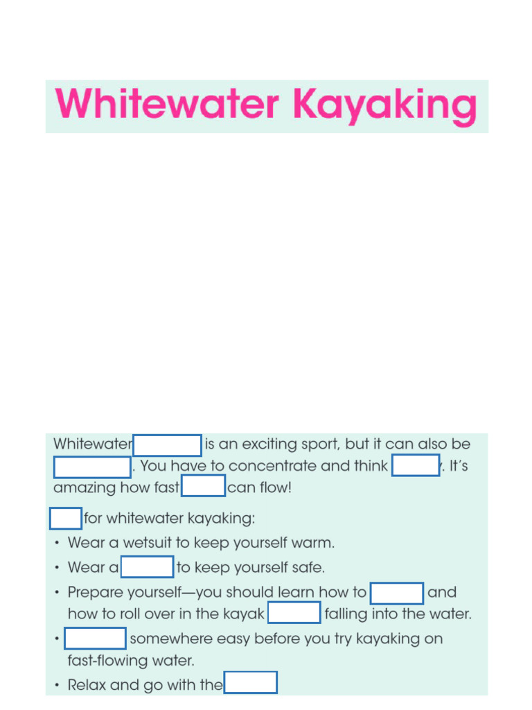White Water Kayaking | PDF