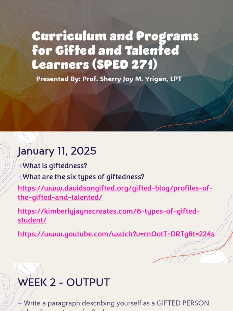 Giftedness: Types and Curriculum Insights | PDF