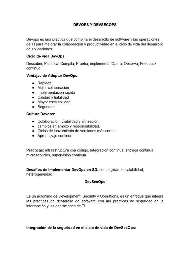 SISTEMAS DISTRIBUIDOS UTP - DevOps y DevSecOps | PDF