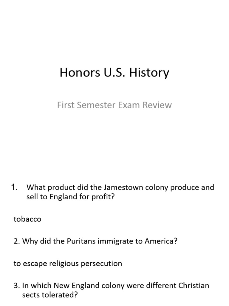 Honors US History First Semester Review 2024 | PDF | Reconstruction Era ...