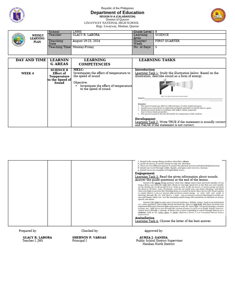Q1 - SCIENCE8 - WEEK 4 (Labora) | PDF
