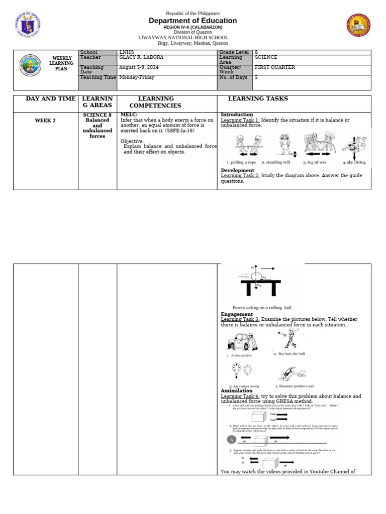Q1 - SCIENCE8 - WEEK 2 (Labora) | PDF | Learning | Behavior Modification