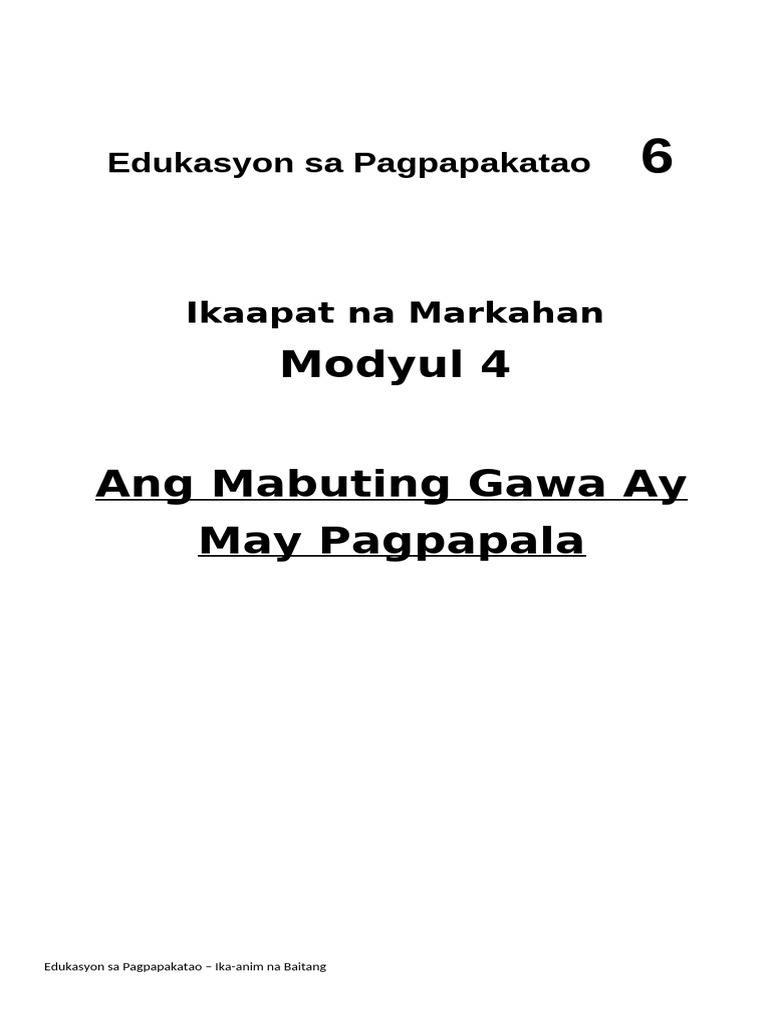 ESP 6 Q4 W4 - Edited | PDF