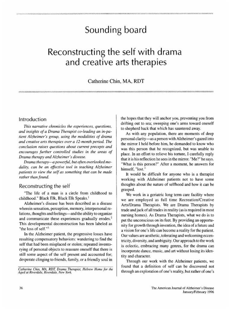 Drama Therapy for Alzheimer's Patients | PDF | Mind | Thought