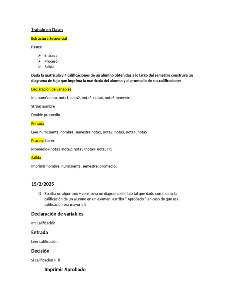 Trabajo en Clases | PDF