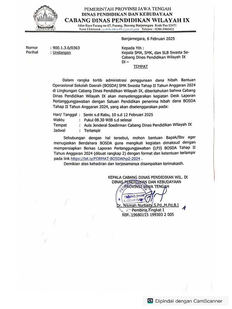 Undangan Desk Bosda Tahap 2 2024 | PDF