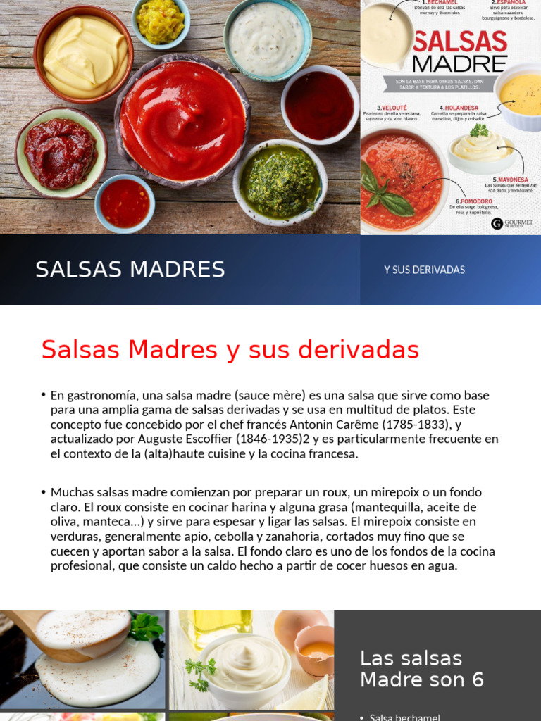 Salsas Madres y Derivadas | PDF | Salsa | Cocina europea