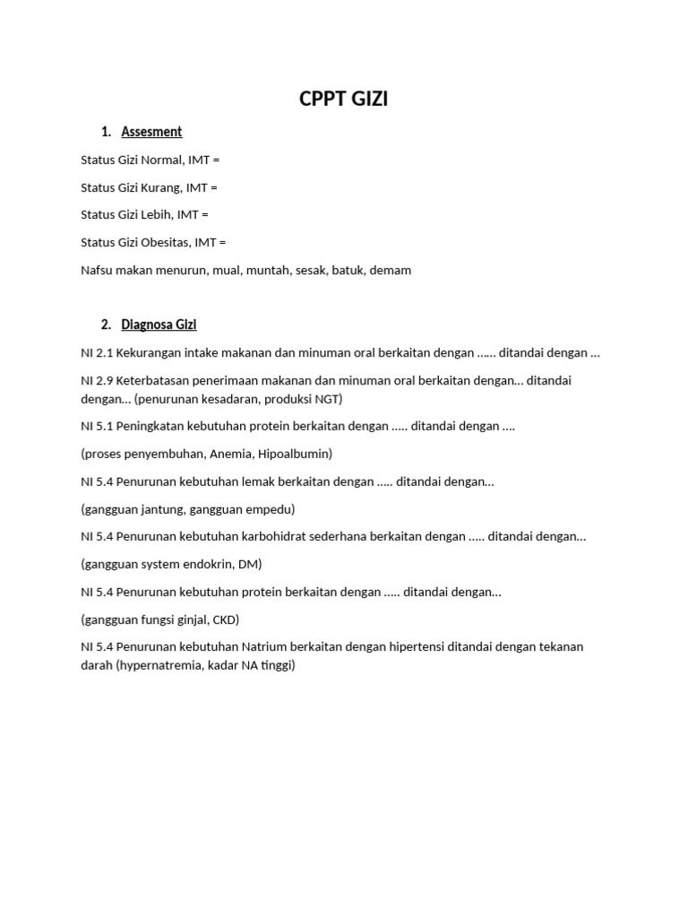 CPPT Gizi | PDF