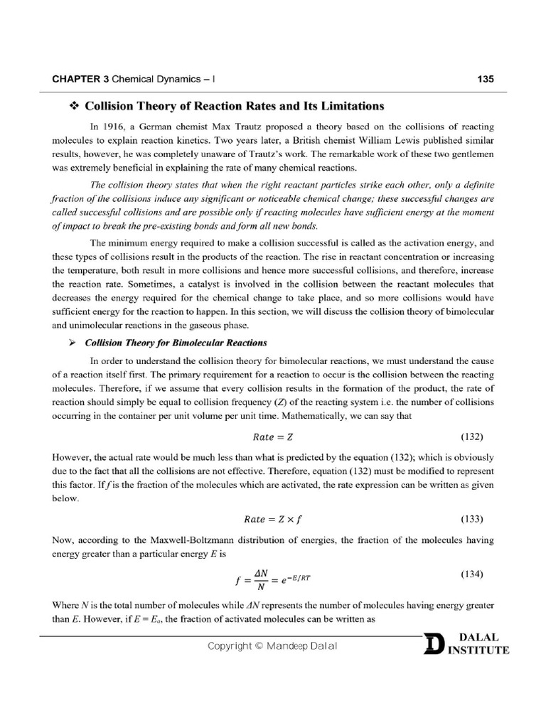 ATOPCV1 3 4 Collision Theory of Reaction Rates and Its Limitations | PDF