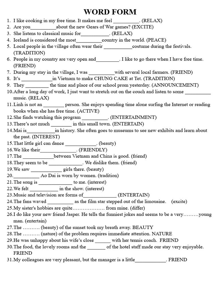 Word Form L P 8 | PDF