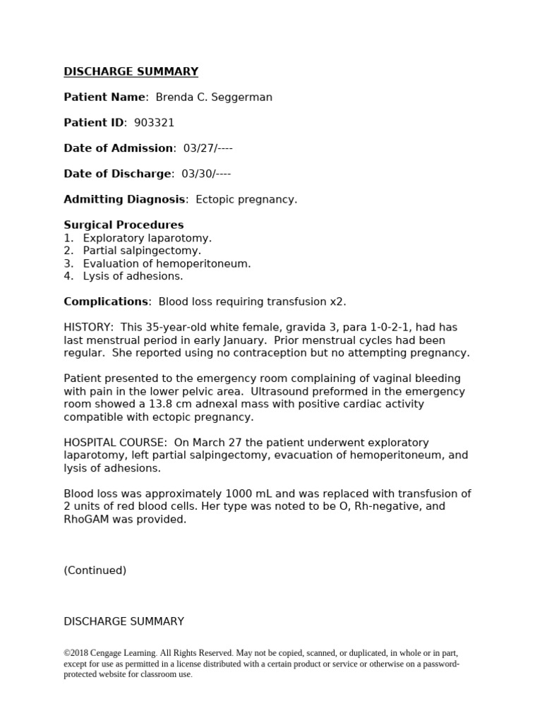 Discharge Summary | PDF
