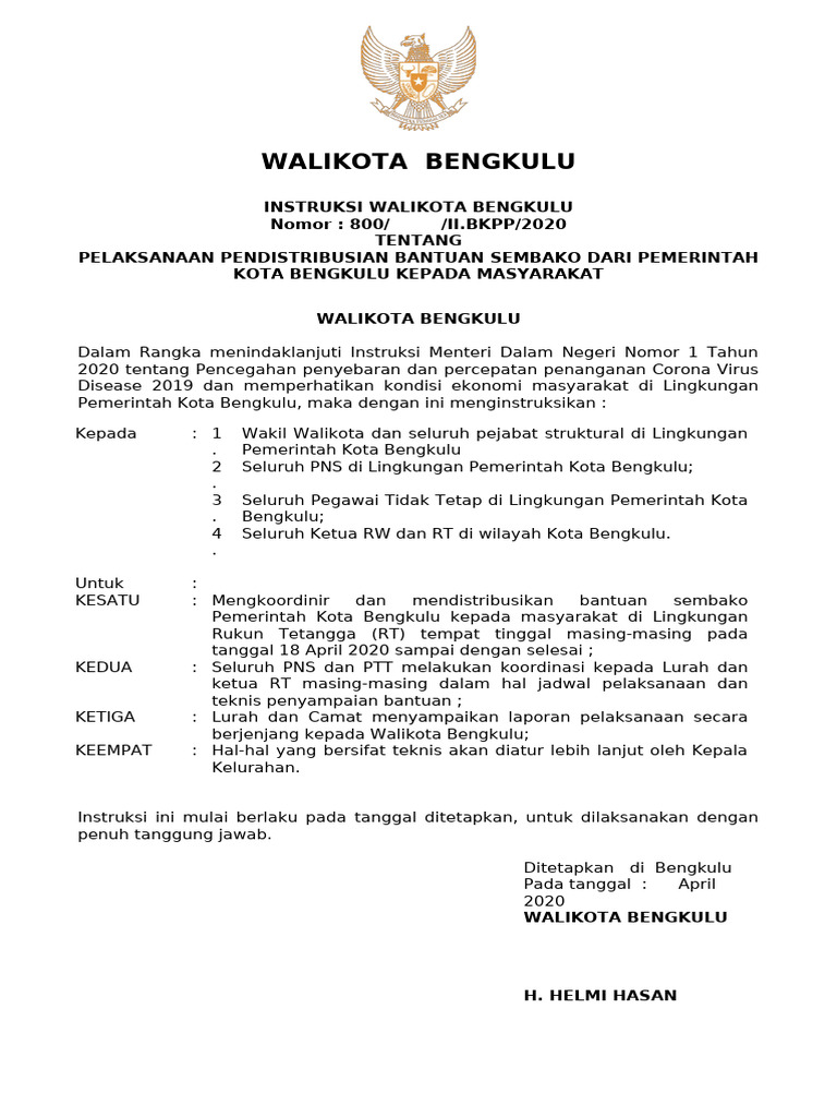 Instruksi Walikota | PDF
