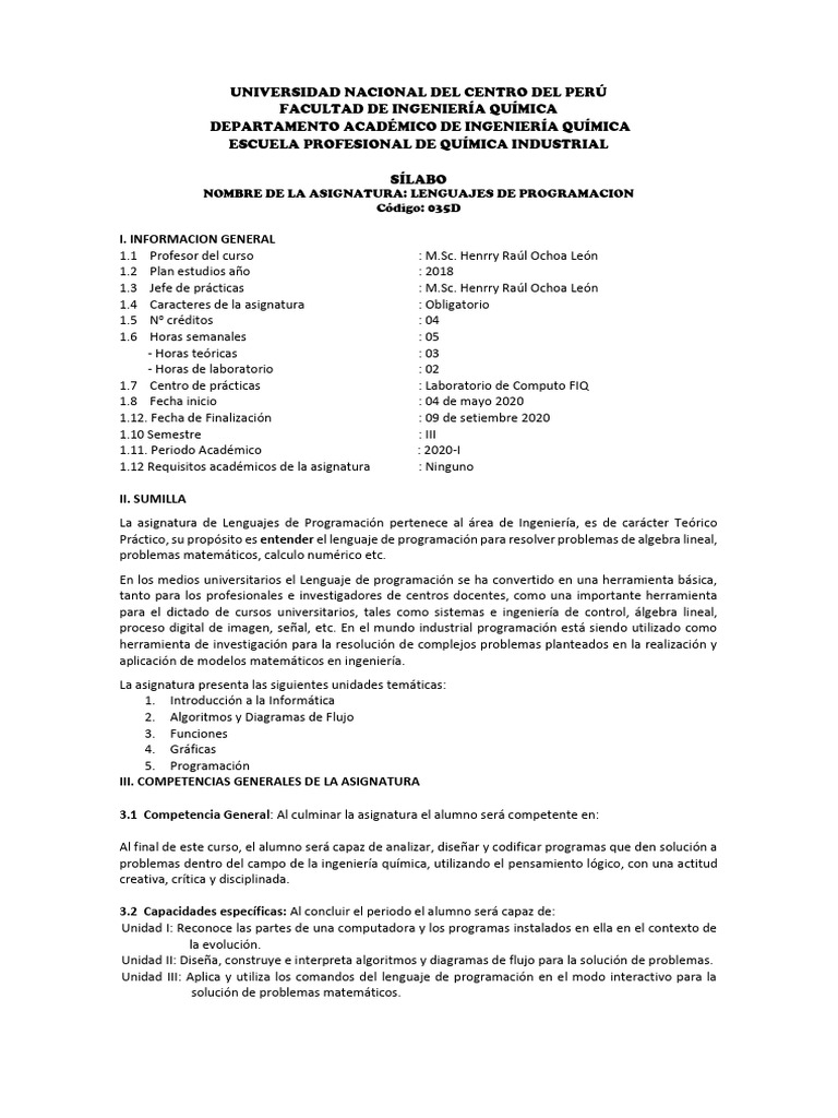 III 035d Lenguajes de Programacion | PDF | Programación de computadoras | Algoritmos