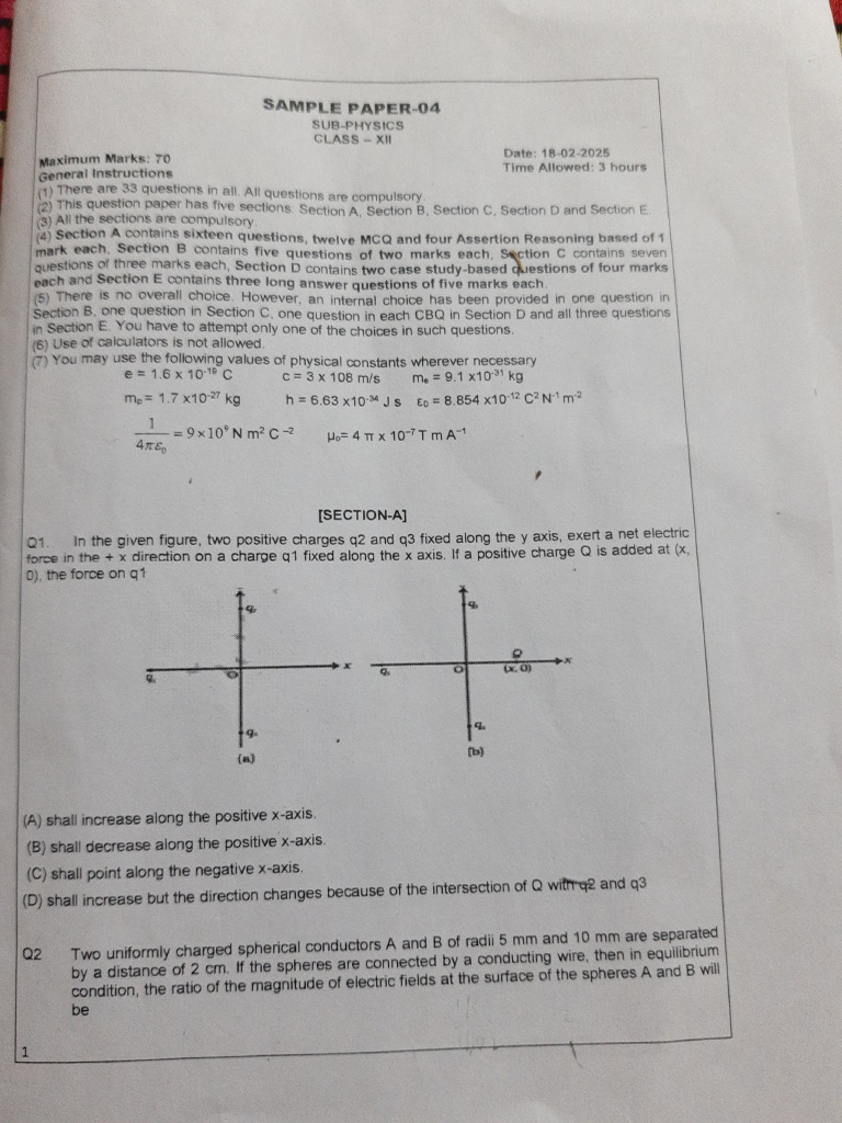 18-02-2025 phy paper | PDF | Magnetism | Photoelectric Effect
