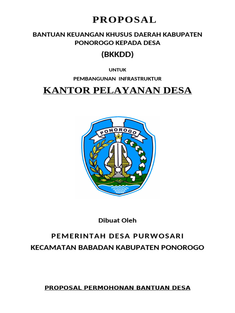 Proposal BKKD Balai Desa Pelayanan Terbaru | PDF