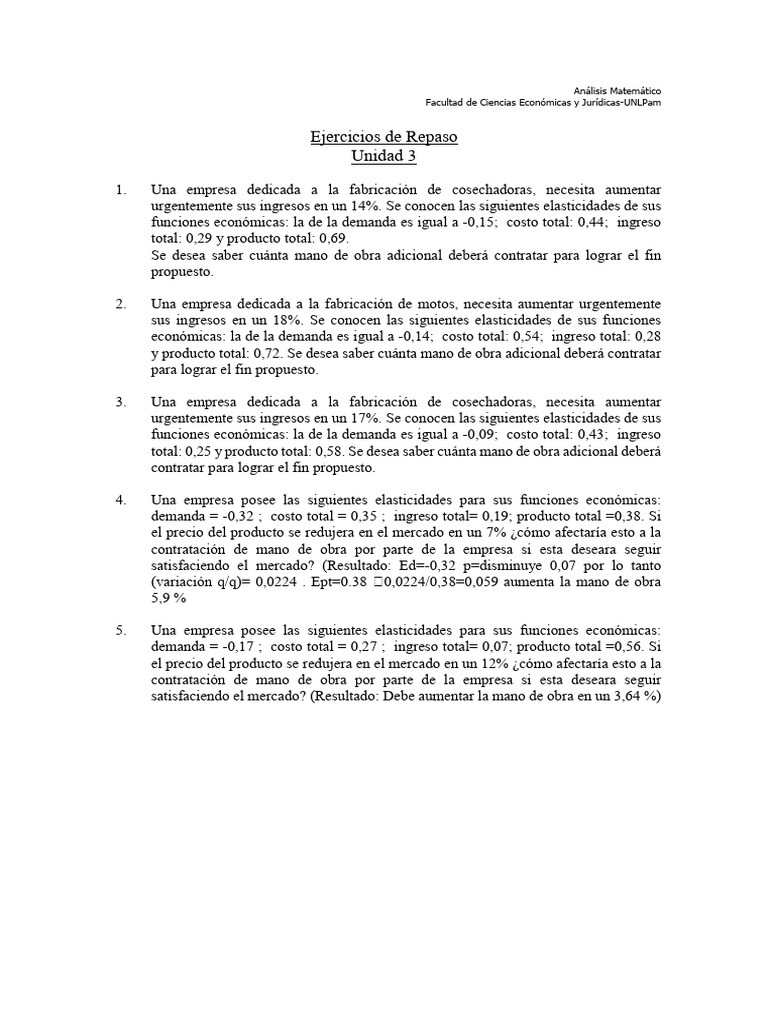 U3-Ejercicios de Repaso | PDF