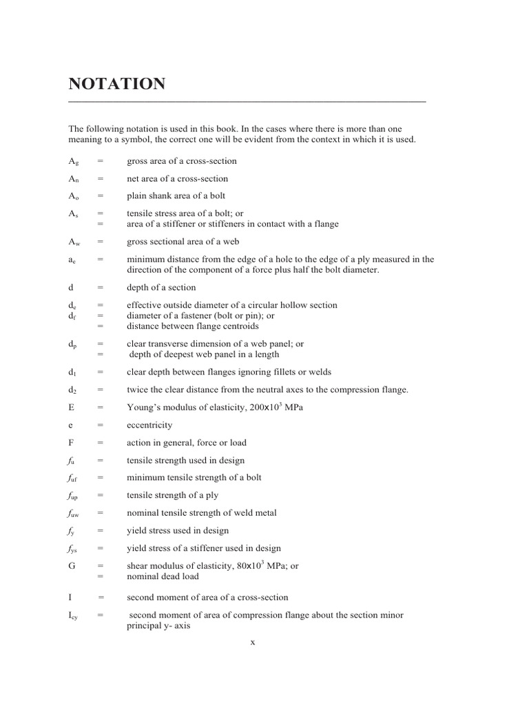 Nomenclature | PDF | Buckling | Strength Of Materials