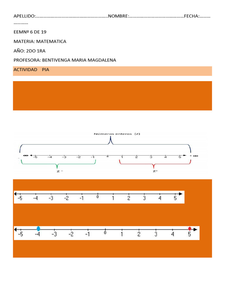 Matem 2º 1RA CLASS Actividad PIA | PDF