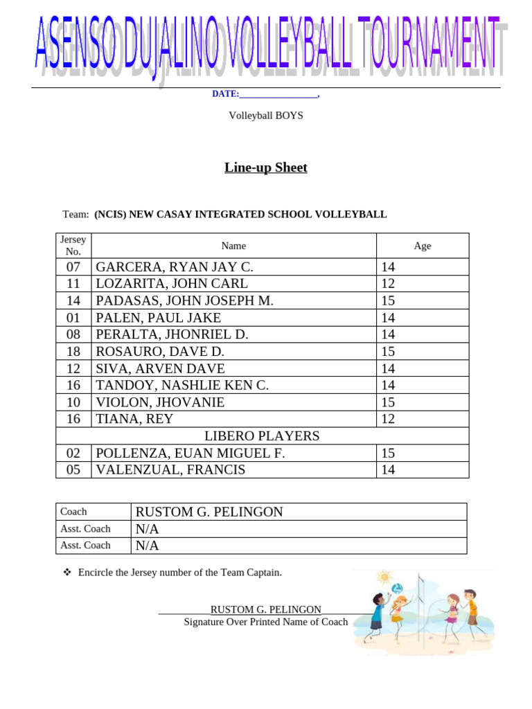 2025 DIVISION MEET Line Up Sheet | PDF