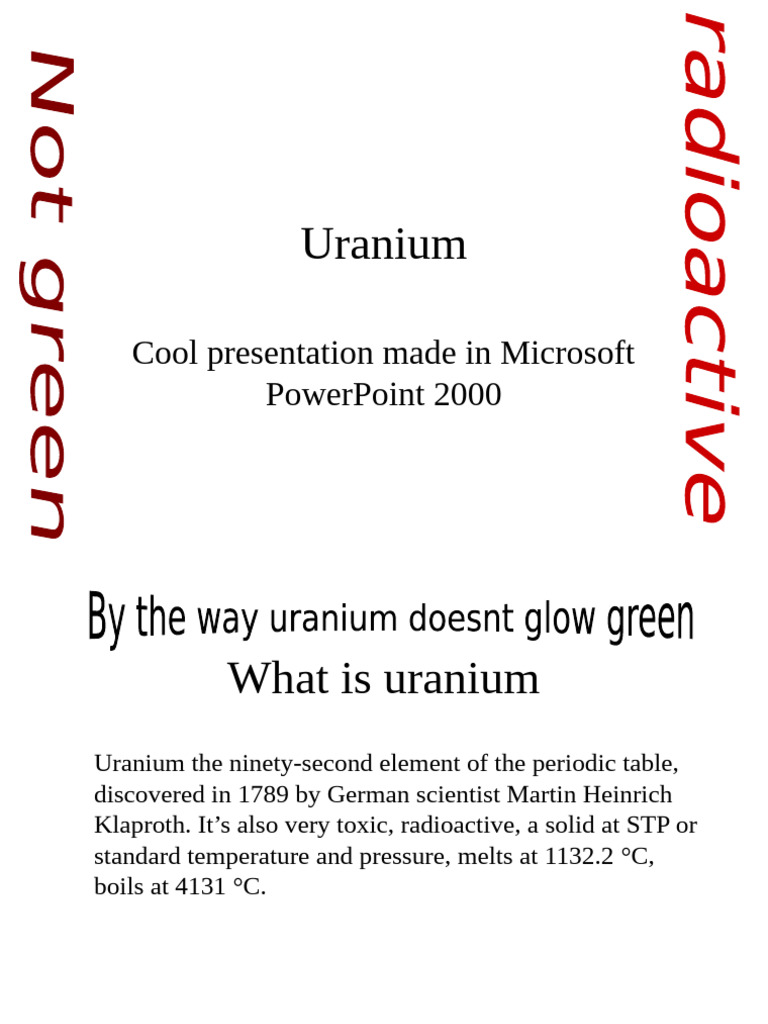 Understanding Uranium: Risks and Uses | PDF